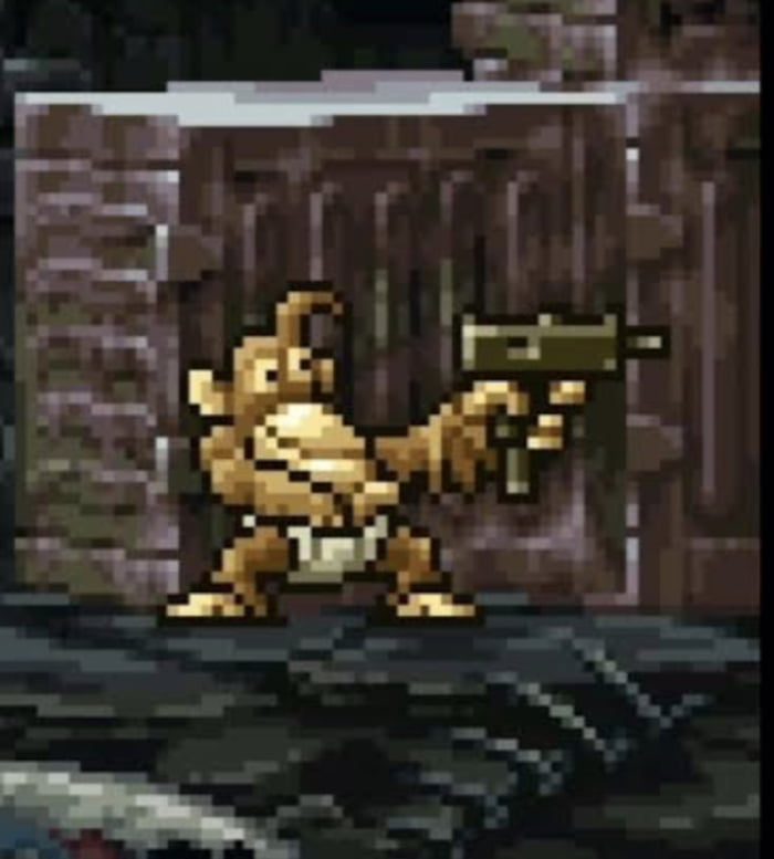 Metal slug 3 Easter egg. Of course it has a monkey with his nob out. - 9GAG