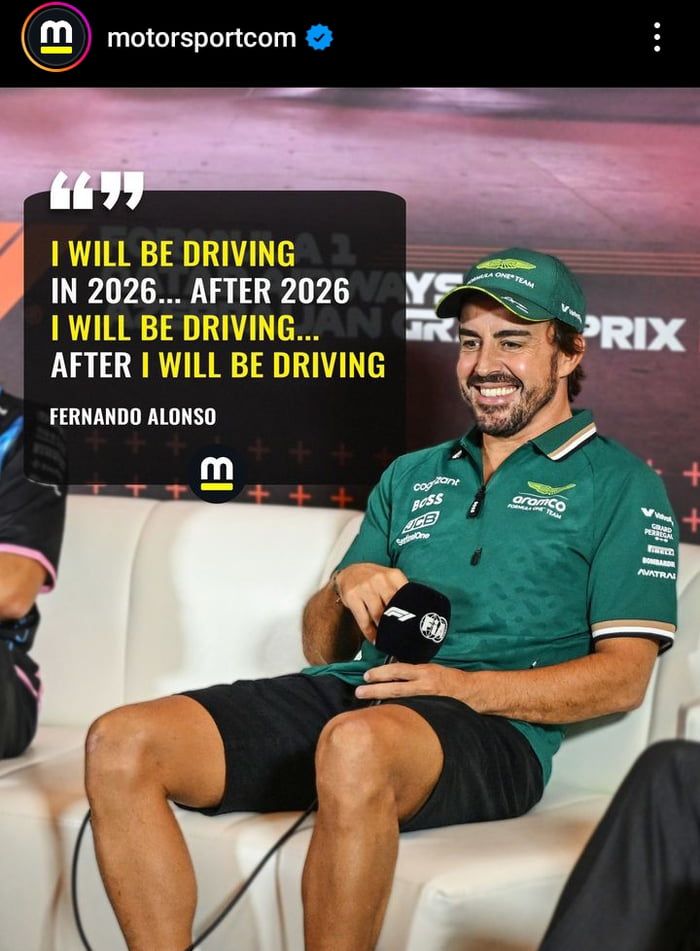 To everyone saying Fernando will retire in 2026 🖐🏻 - 9GAG