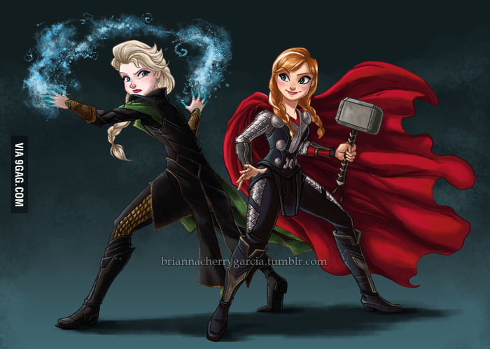 Anna vs Elsa - by Briannacherrygarcia (deviantART) - 9GAG