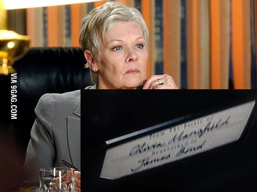 GIANT SPOILER! M's real name: Olivia Mansfield - 9GAG