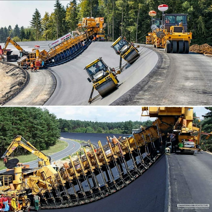 How parabolic roads are made - 9GAG