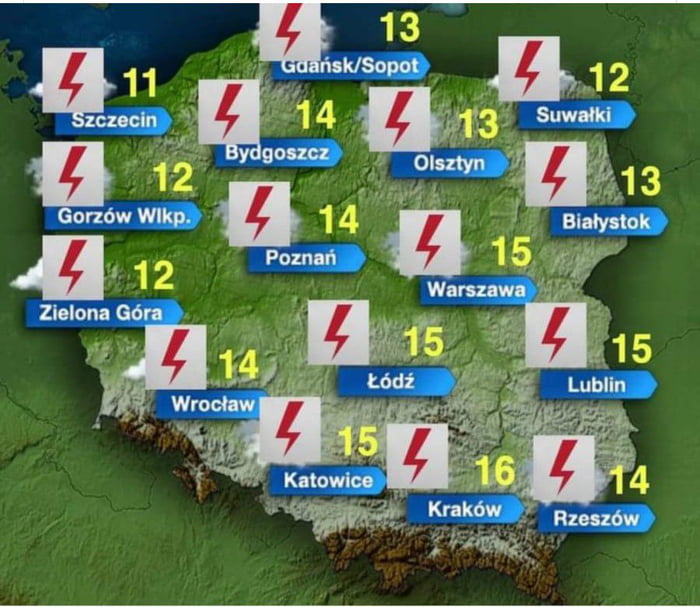Weather forecast in Poland - 9GAG