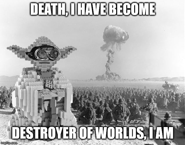 Master Yoda during the first test of the Atomic Bomb, 1945. - 9GAG