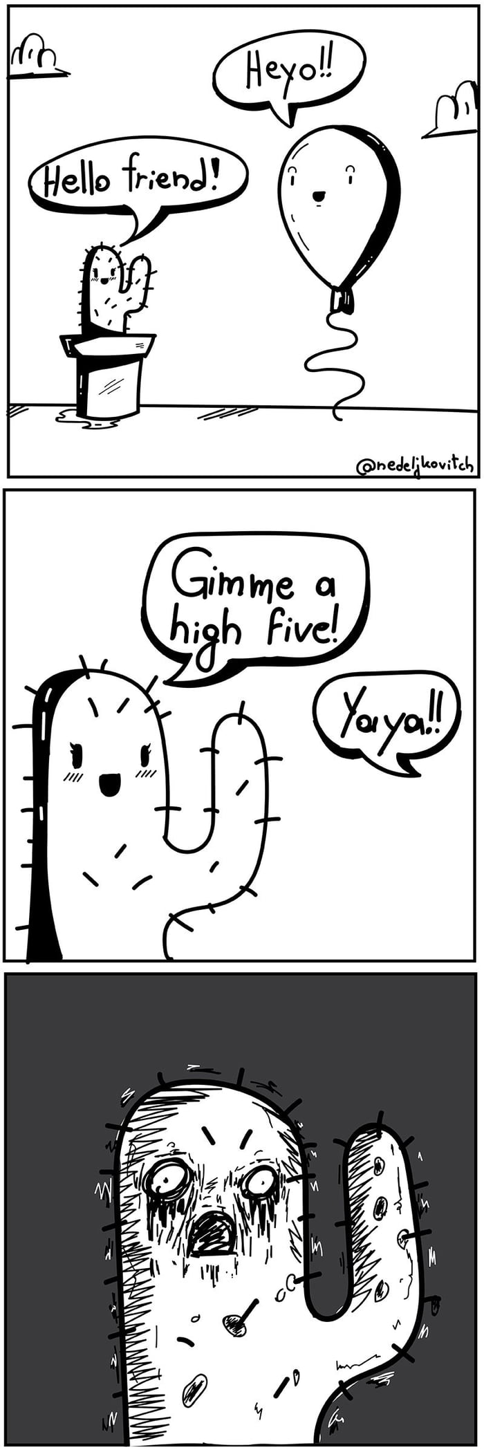 Don't high five cacti, guys... - 9GAG