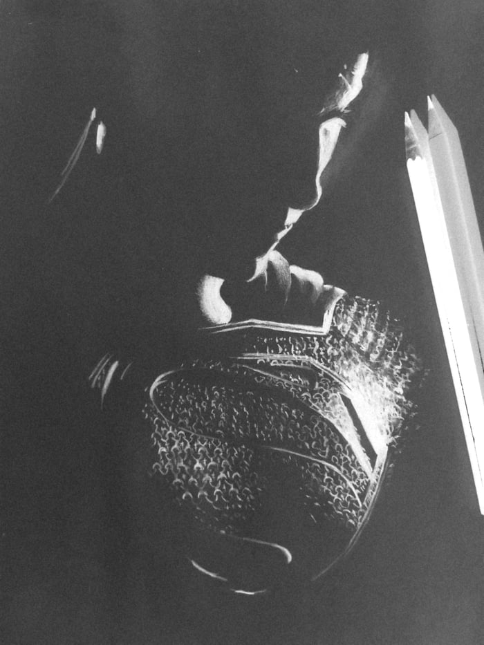 My first negative drawing... Man of steel. - 9GAG