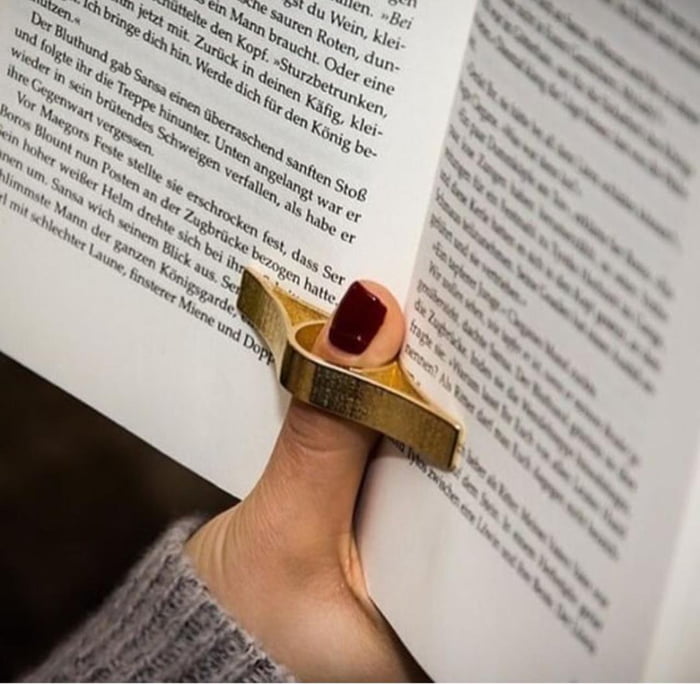 A ring for holding books open easily - 9GAG