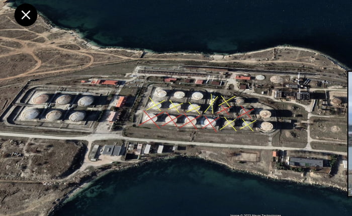 Morning attack on Sevastopol fuel base. Red - confirmed total loss ...