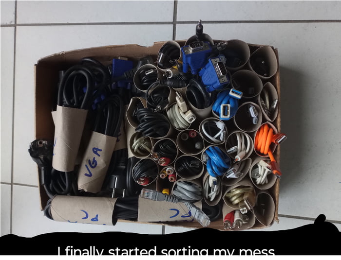 Half to go... I guess I have too much cables... - 9GAG