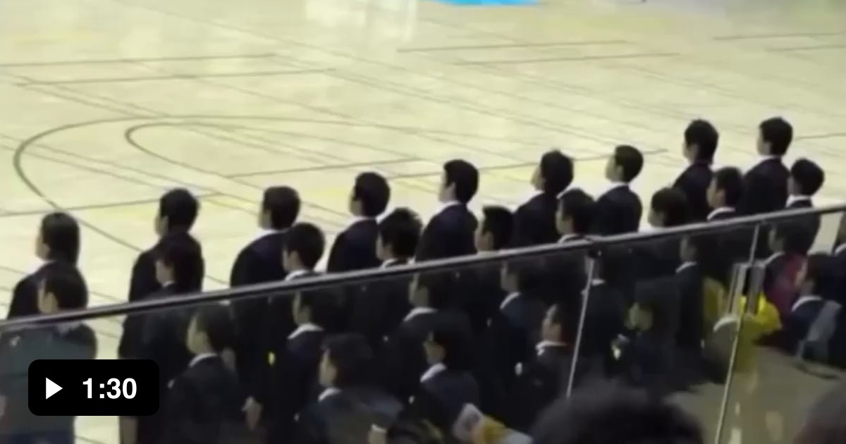 Japanese High School students demonstrating the art of synchronized ...