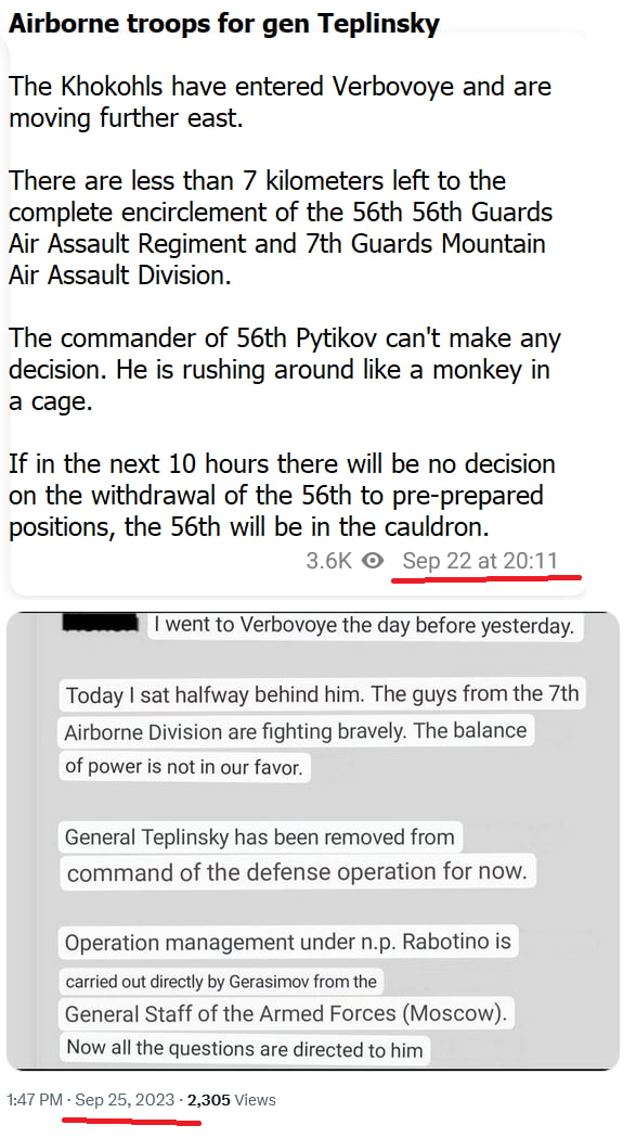 Southern front in the direction of Tokmak. If RU gen Teplinsky has been ...