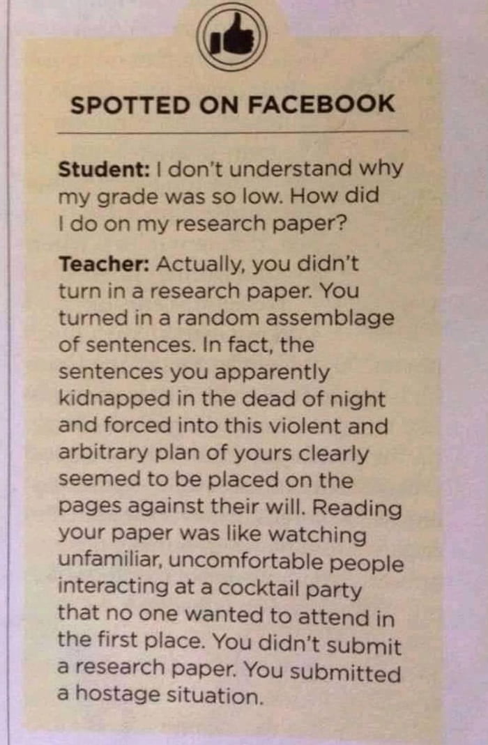 Savage tutor feedback - 9GAG