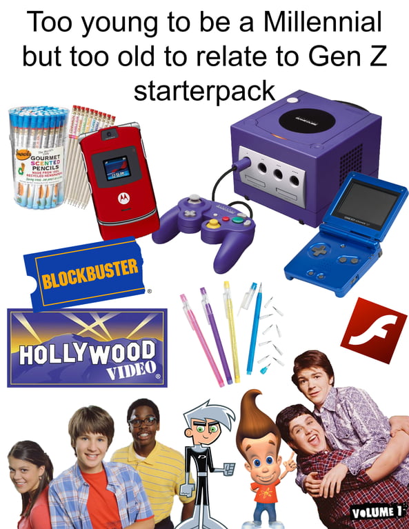 Too young to be a Millennial, but too old to relate Gen Z starter pack - 9GAG