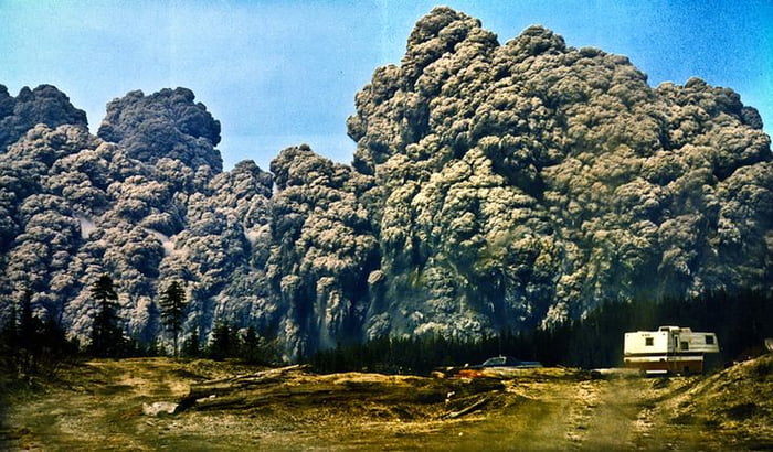 A picture from a survivor of Mt St Helens eruption. Here you see a ...