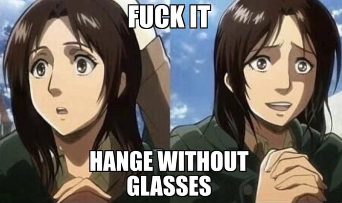 Hange without his/her glasses. - 9GAG