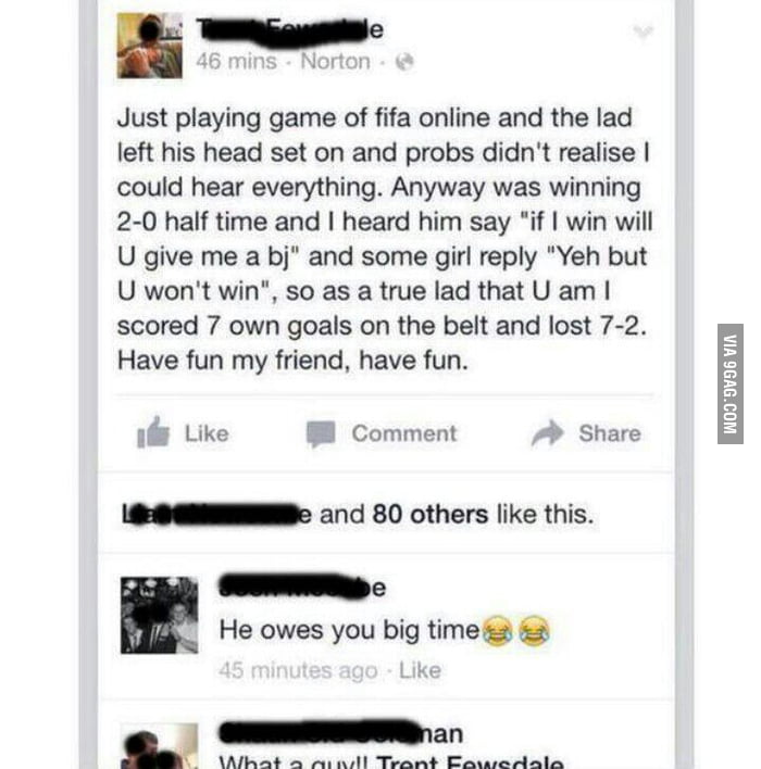 Being a true lad - 9GAG