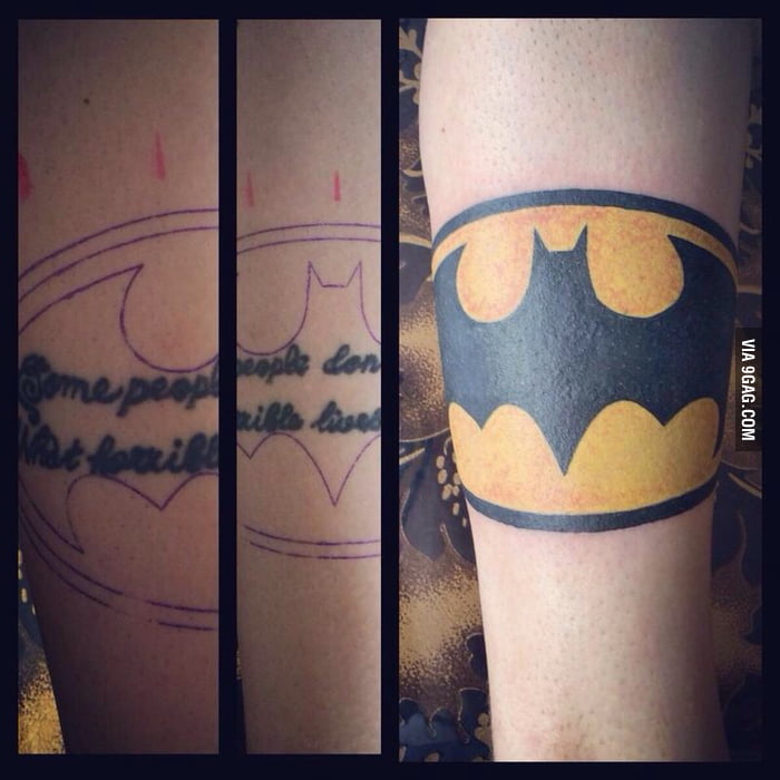 Had an ugly tattoo so I covered it up with Batman! - 9GAG