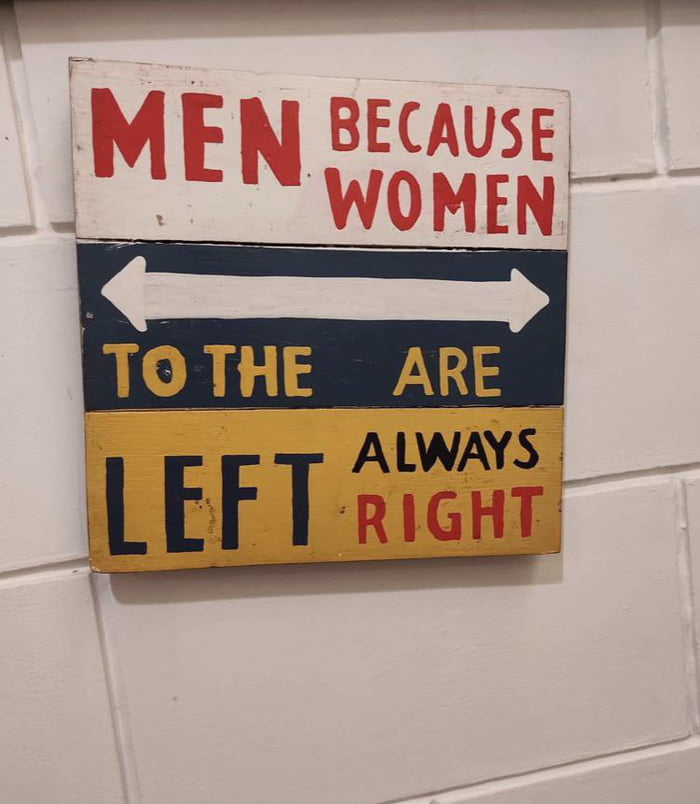 Men because women to the are left always right - 9GAG