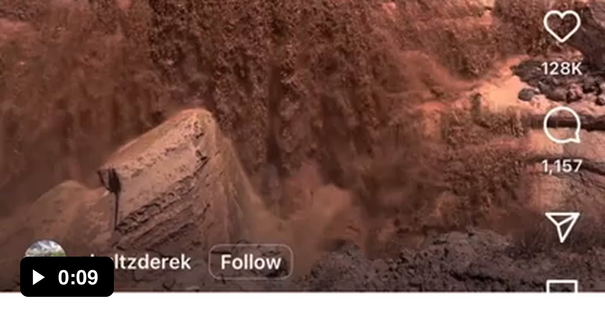 Flash flooding causing waterfalls in Arizona - 9GAG