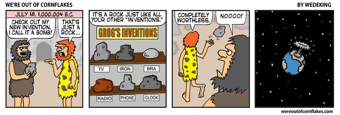 Caveman scientist creates another invention - 9GAG