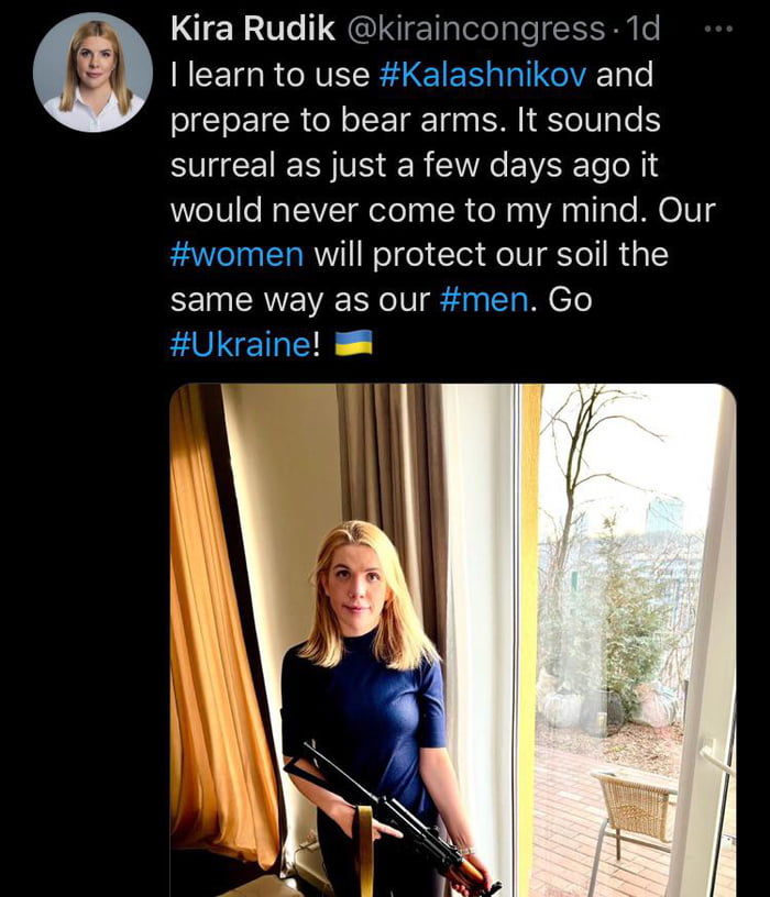 Meet Kira Rudik. A a member of the Ukrainian Parliament. She is in Kyiv ...