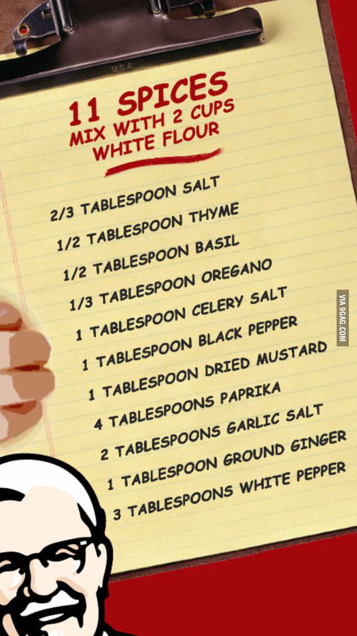 The original KFC recipe released by Colonel Sanders' nephew. KFC have ...
