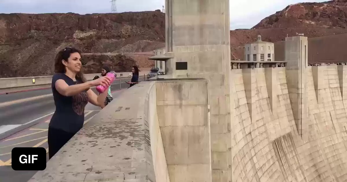 Pouring water out over Hoover Dam - 9GAG