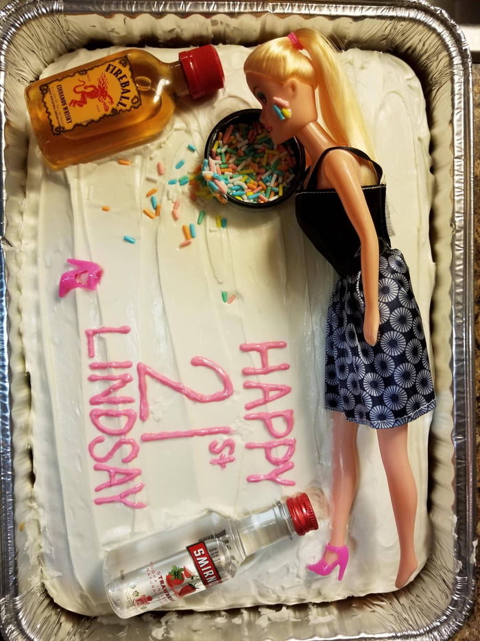 21st Birthday Drunk Barbie Cake