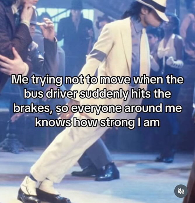 The ultimate test of balance on the bus. - 9GAG