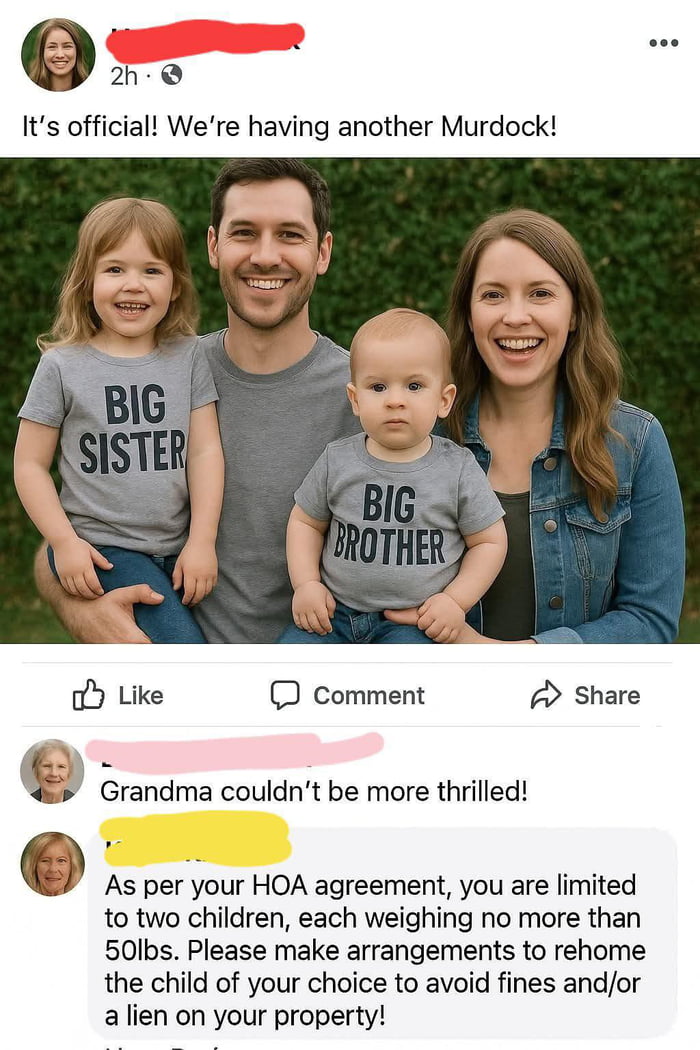 HOA really said 'rehome the child' I can't. - 9GAG