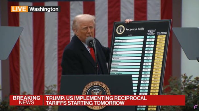 Aww, look at Donny with his little tariff chart… - 9GAG