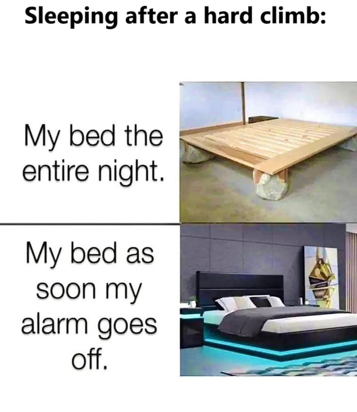 The free climber want's to sleep - 9GAG
