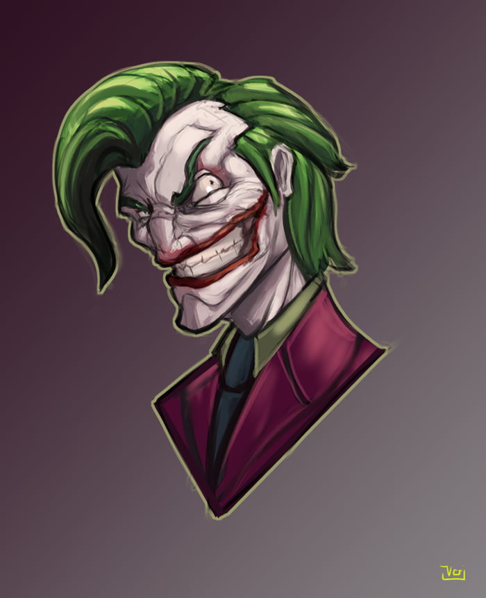 Did a joker digital drawing. - 9GAG