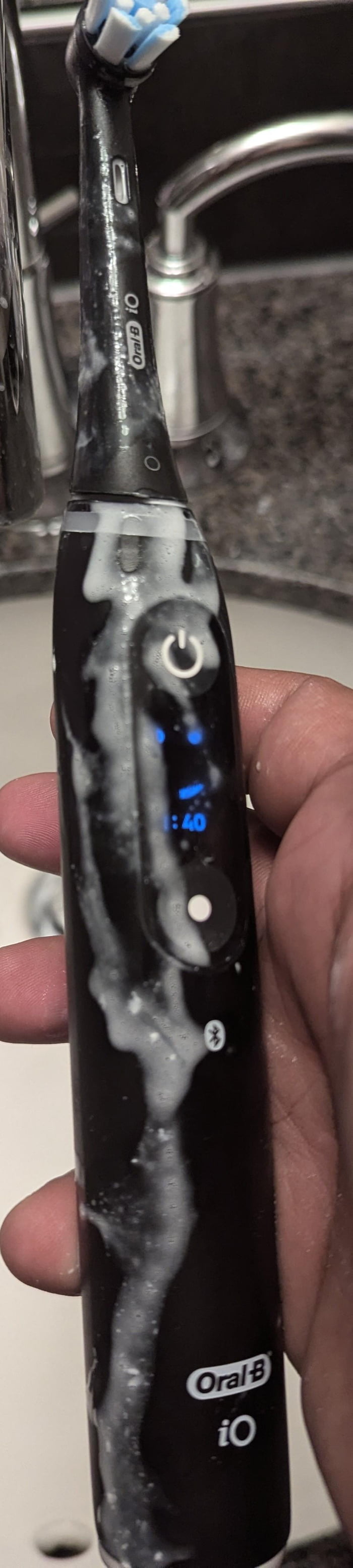 1m40s of brushing with this state-of-the art oral-b io toothbrush. - 9GAG