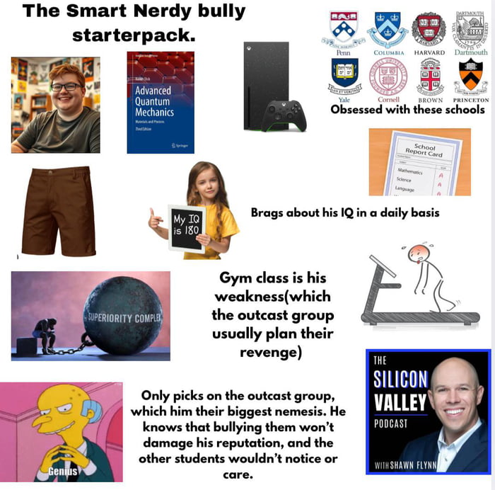 The Smart Nerdy bully starterpack - 9GAG