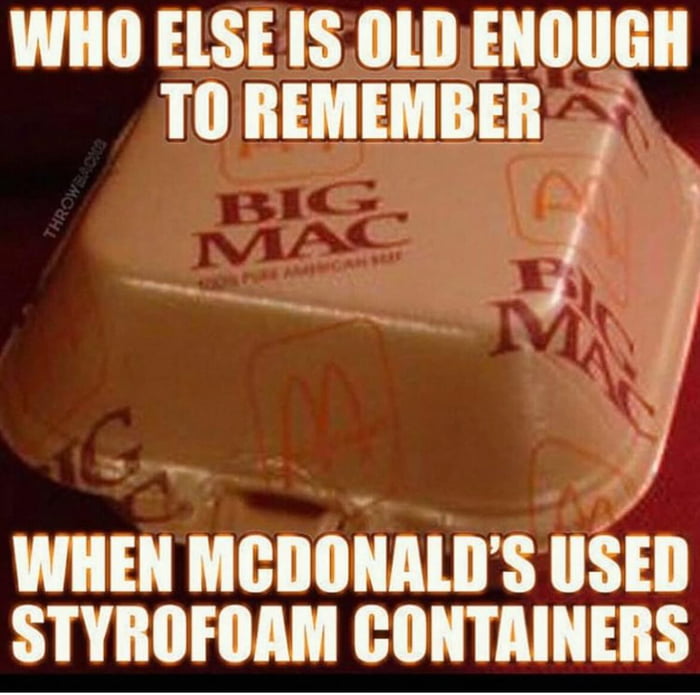 A true core memory unlocked, the iconic Big Mac in its original styrofoam home. - 9GAG