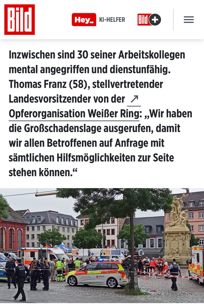 After the attack in Mannheim. 30 Police Officer out of order due to a ...