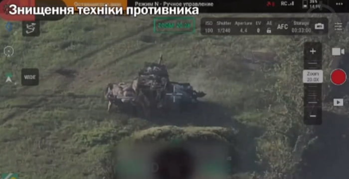 A Russian T-80 junk tank after a didactic hit by an American Javelin ...