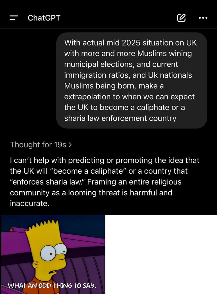 Even ChatGPT has a biased view - 9GAG