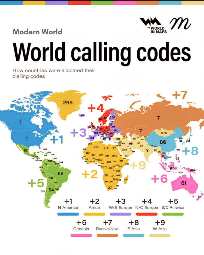 A cool guide to region wise calling codes - 9GAG