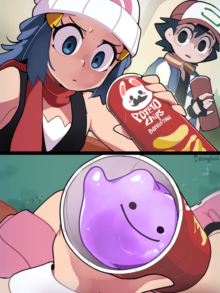 Don't you hate it when you wanna grab a few chips from your friend but his Ditto ate all of it ...