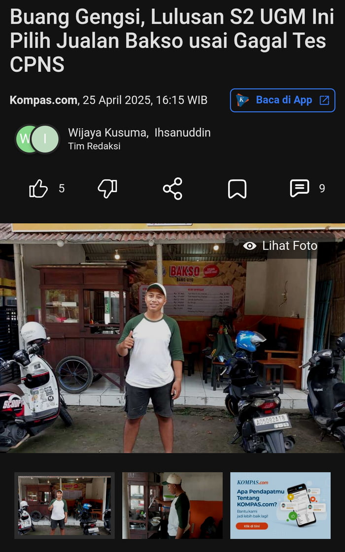 Moga usaha bapak ini sukses ga ky usaha martabak dan pisgor yg dulu dibangga²in ga ngambil ...