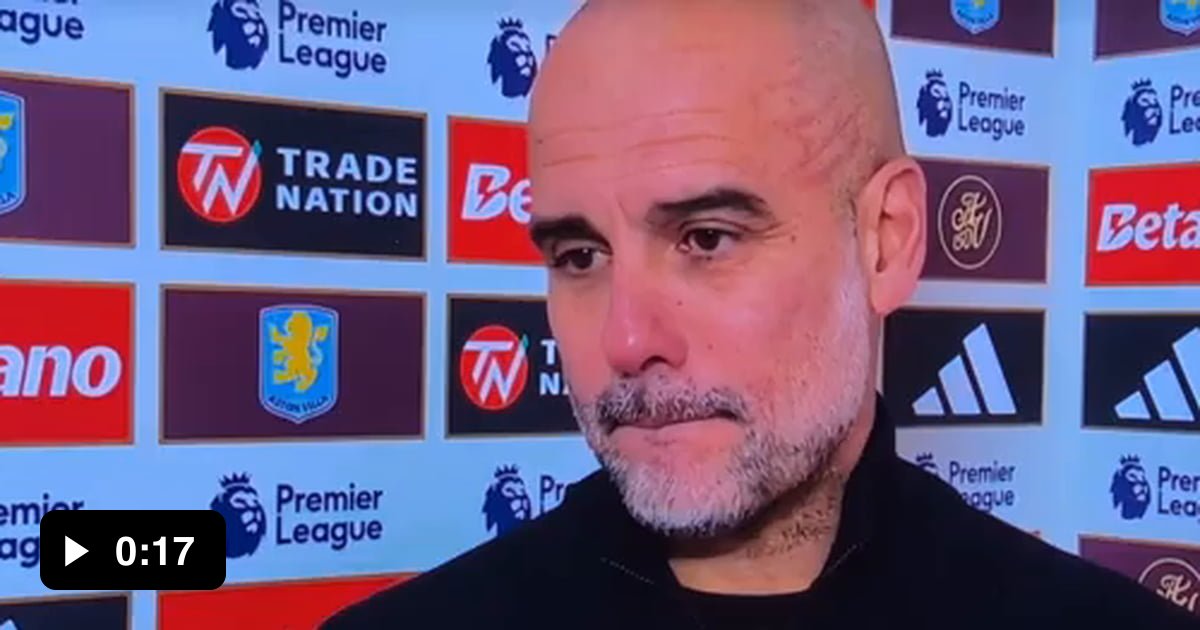 Pep looking a little stressed in post-match interview - 9GAG