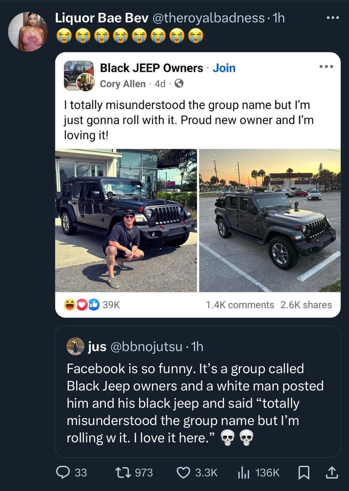 We’re happy and we’re singing and we’re Black Jeep owners - 9GAG