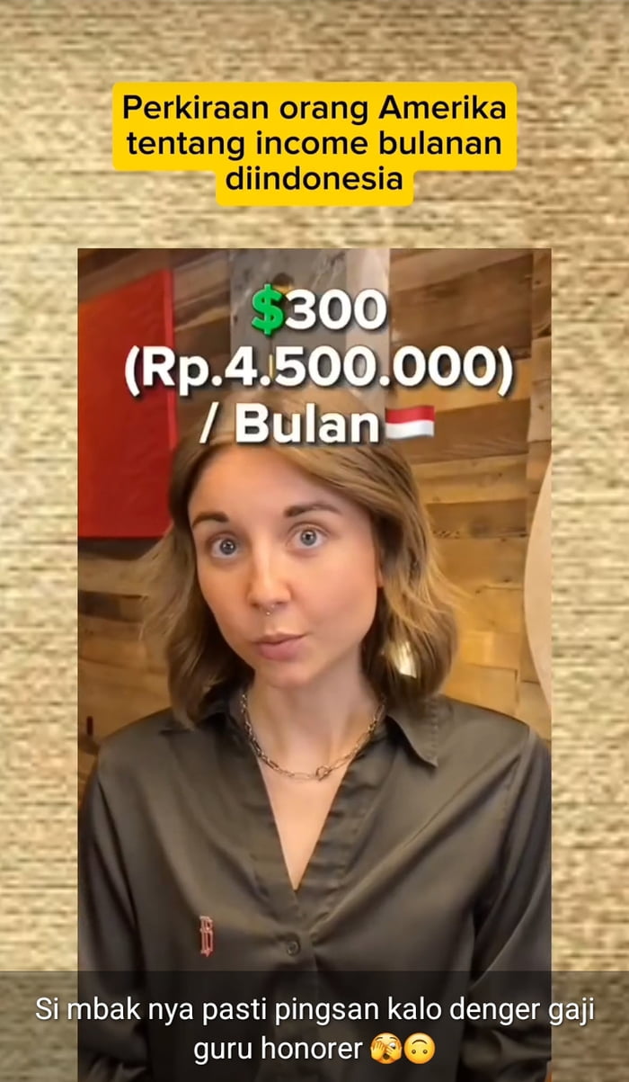 Dia kirain USD 5000 per month, Begitu tau kaget hanya tiga ratus, kaget doi - 9GAG