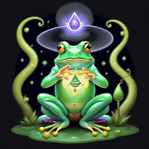 Ranaramatus the most magical frog wizard casting the spell of "it is ...