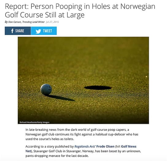 Someone Has Been Shitting in the Holes of a Norwegian Golf Course for ...