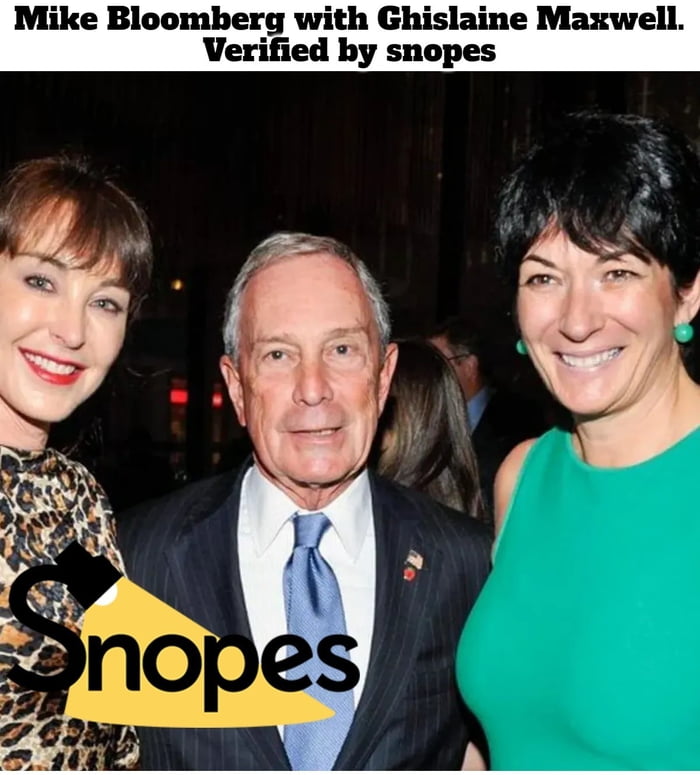 Little Mike Bloomberg with Ghislaine Maxwell. Verified by snopes. - 9GAG