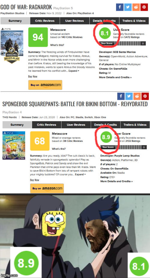 Both of them defeat the gods tho (red circle in case someone f**king blind) - 9GAG