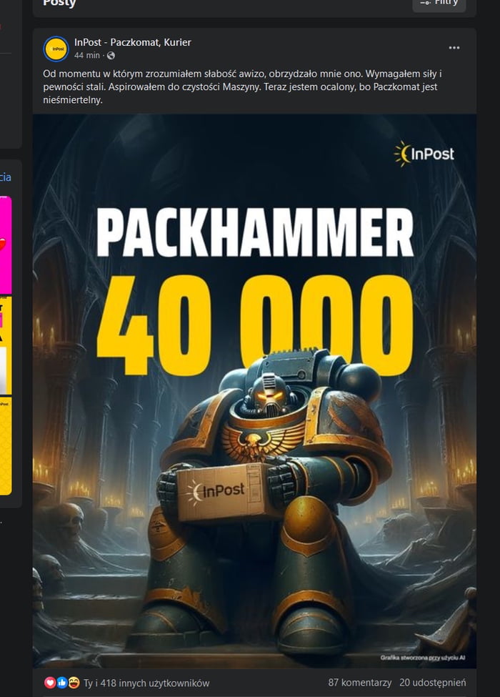 Polish delivery company ad. Mails For the Mail God, Boxes For the Box ...