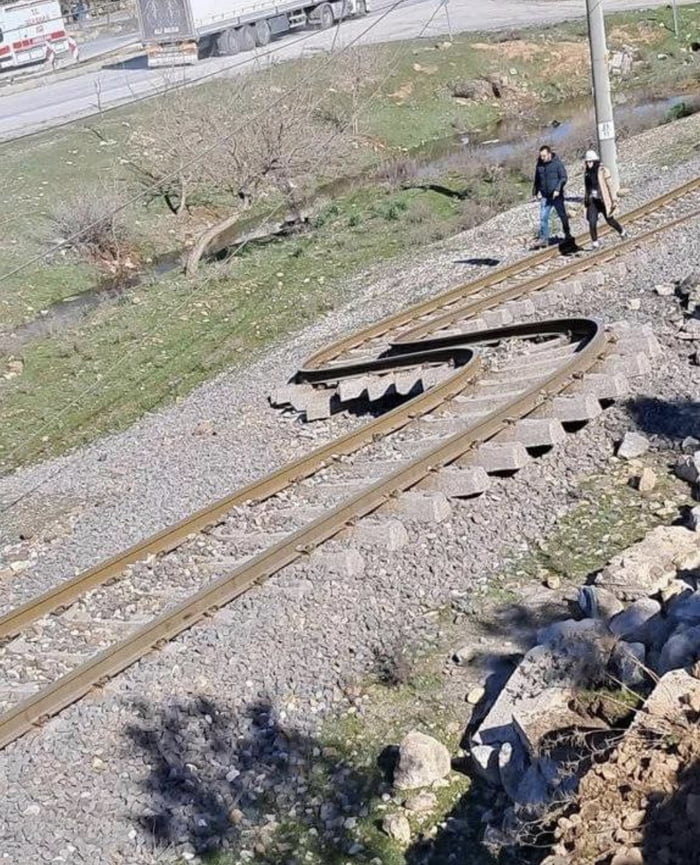 In Turkey, these railroad tracks bent like rubber... - 9GAG